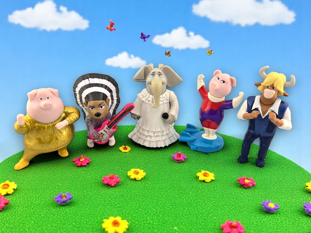 SING Movie Figurines Set – Happy Meal Toys – Gunter, Meena, Ash, Rosita ...