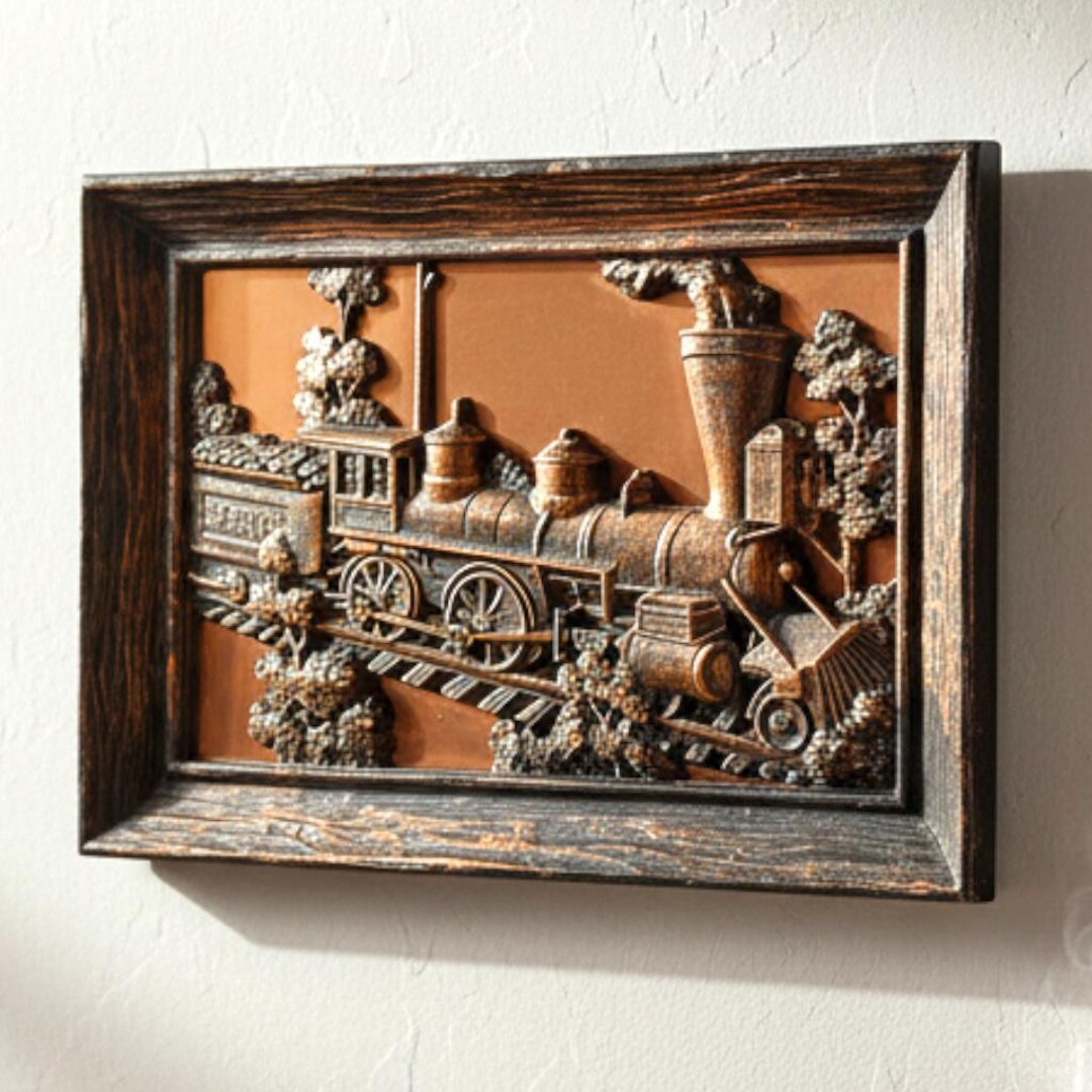 Vintage Train Wall Art – Coppercraft Guild Relief Decor – Collectible ...