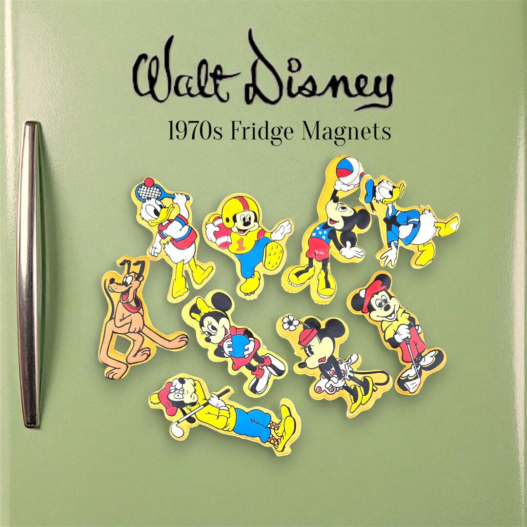 Disney 1970s Puffy Fridge Magnets – Mickey, Minnie, Donald, Goofy ...