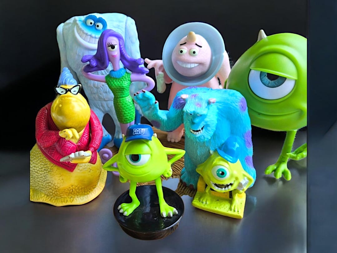 MONSTER INC. Set of 7 Collectible Figures. Mike bob Wazowski, Celia Mae ...