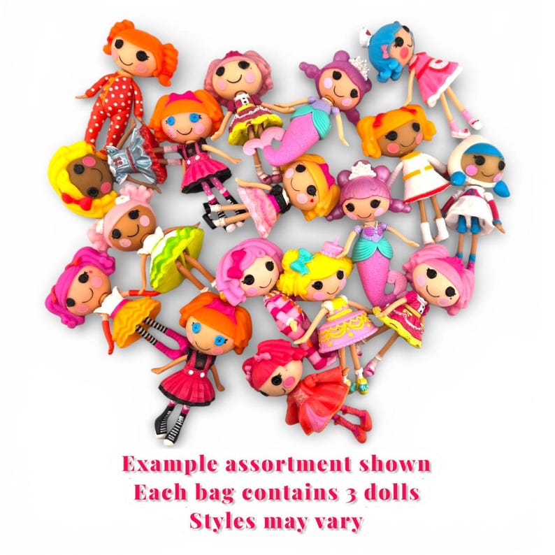 Lalaloopsy 2010s Mystery Bag – 3 Mini Dolls Surprise Set – Retro Toy ...