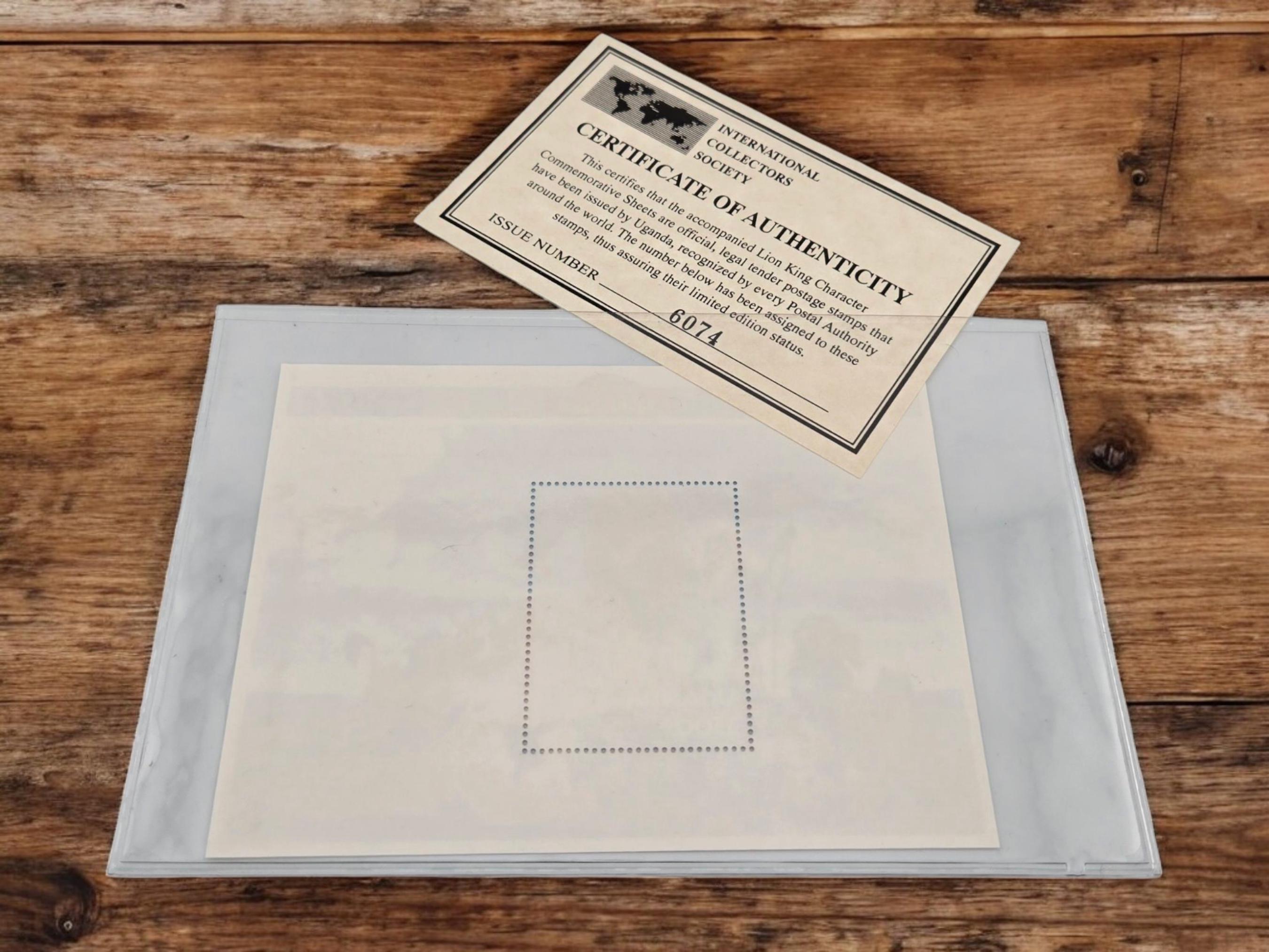 Lion King Stamp Sheet Disney Commemorative With COA Collectible Gift - Etsy