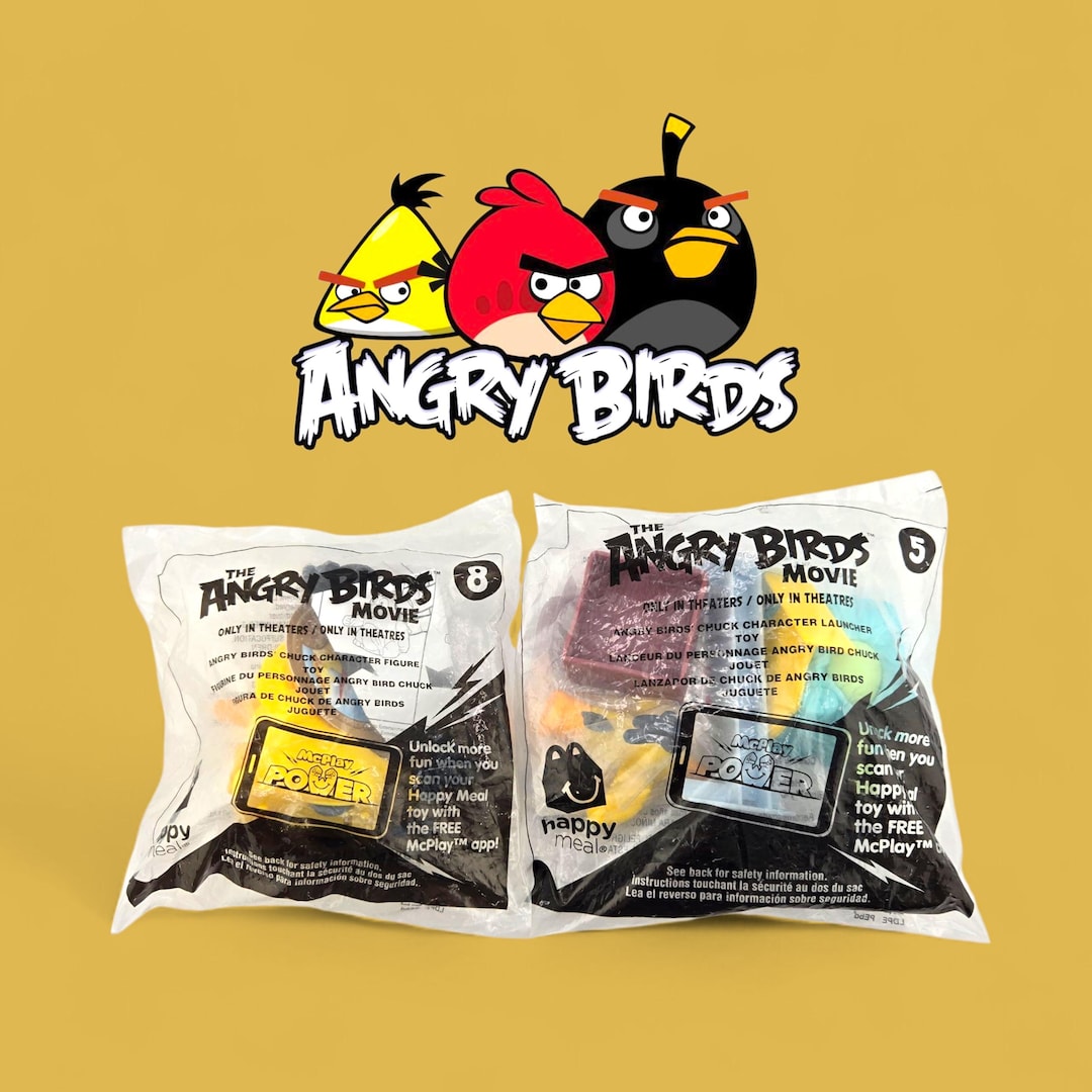 Angry Birds Mcdonald’s Happy Meal Toys – Lot of 2 Sealed Chuck Figures ...