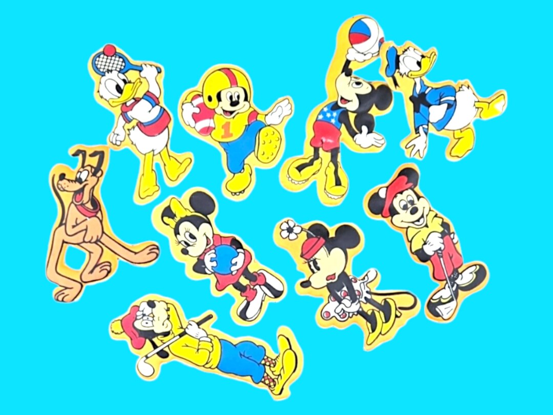 Vintage Disney Puffy Magnets Set – 1970s Mickey Mouse, Donald Duck ...