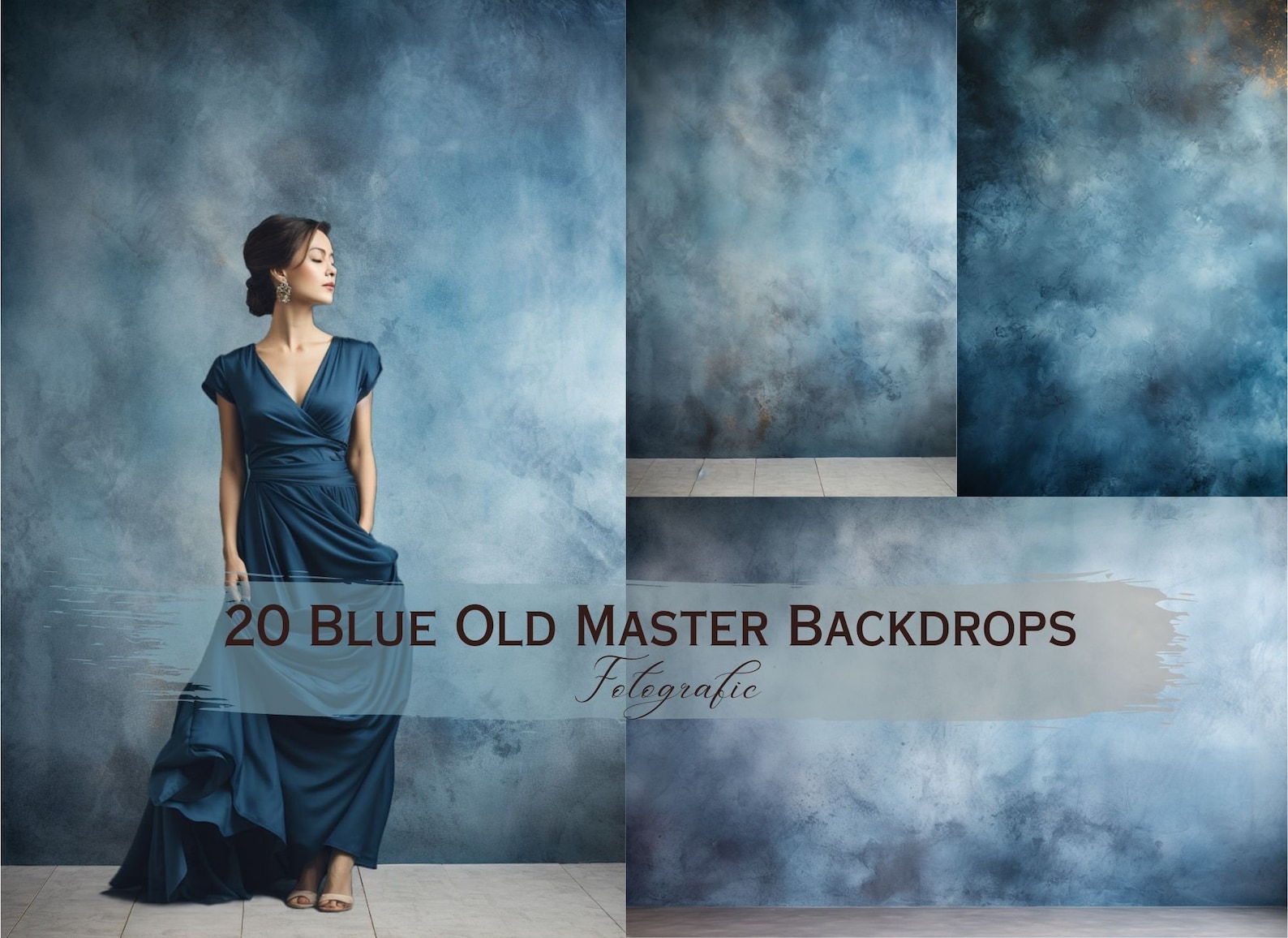 20 Blue Old Master Digital Backdrop Photoday Graduation - Etsy