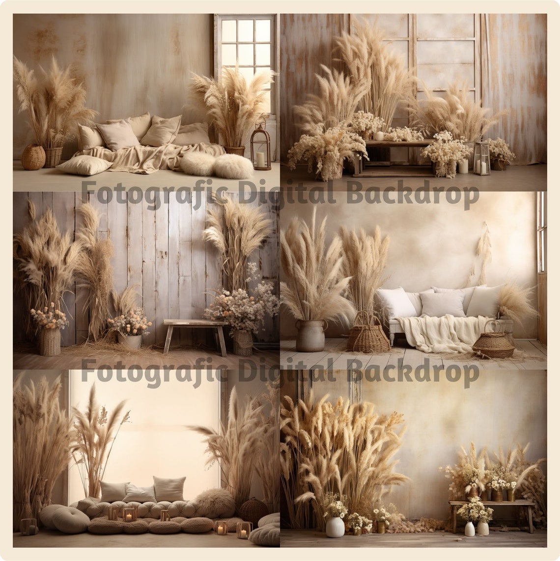 10 Boho Maternity Backdrops, Rustic Beige Background, Photoshop ...