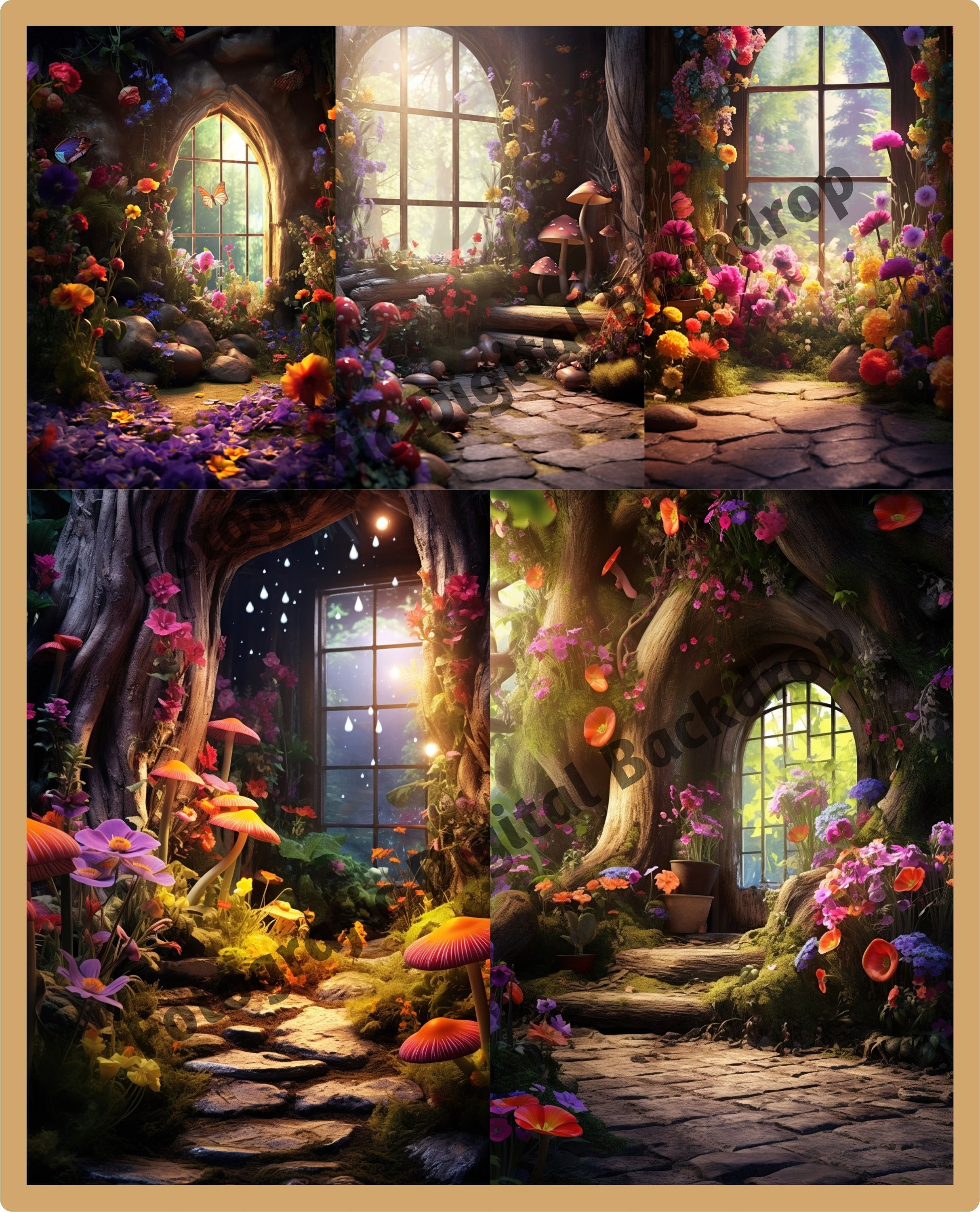 11 Magical Garden Backdrops, Mystical and Fairy Tale Backgrounds, Photoshop Background Overlays ...