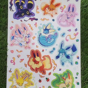 Eeveelutions // Vinyl Sticker Sheet - Etsy