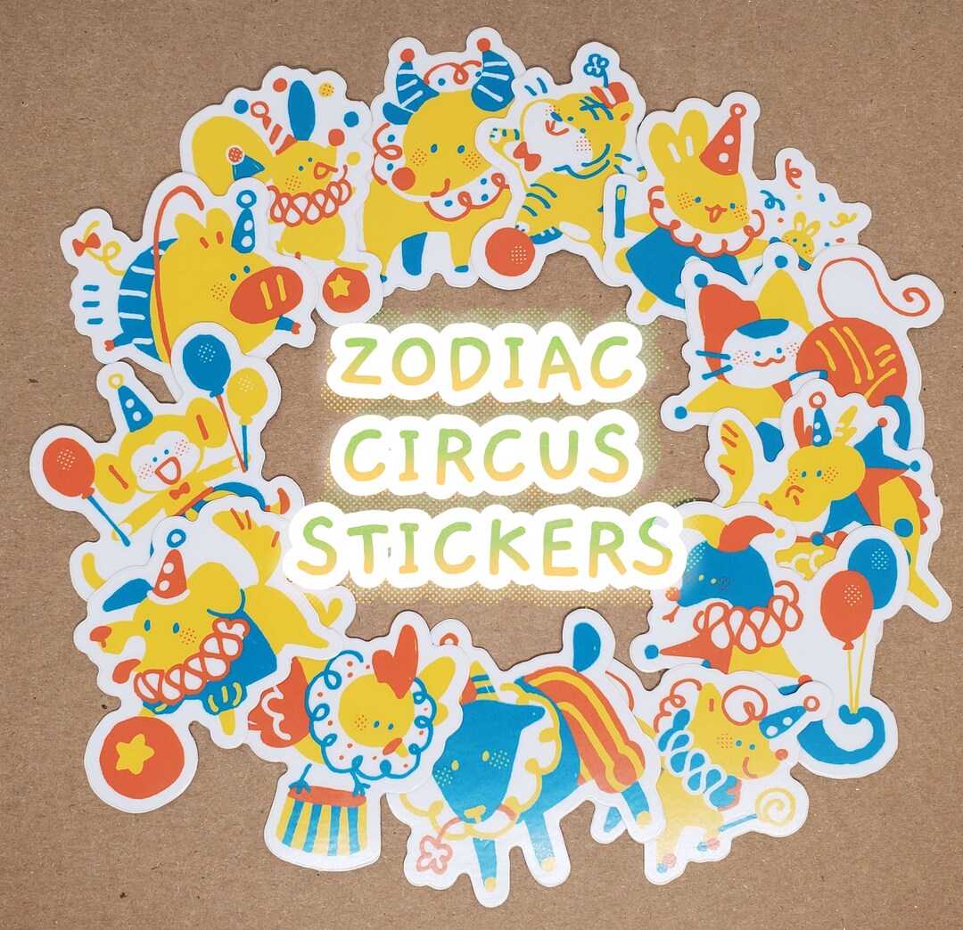 Eastern Zodiac Vinyl Stickers Circus Animals // Original - Etsy
