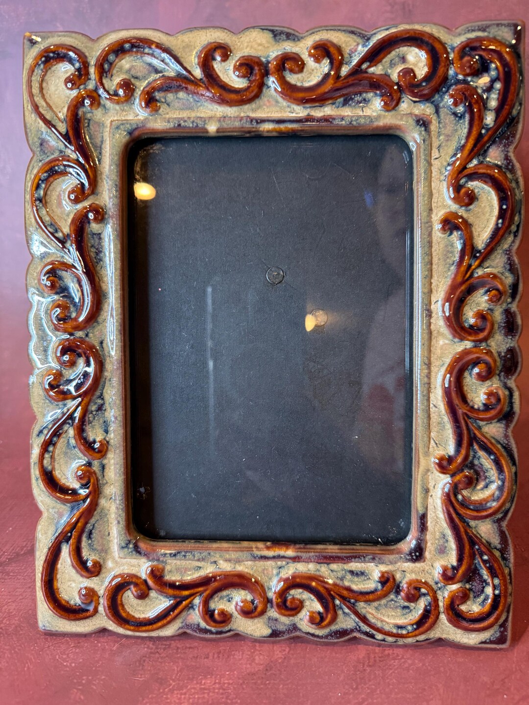 Ceramic Glazed Scroll Picture Frame - Etsy