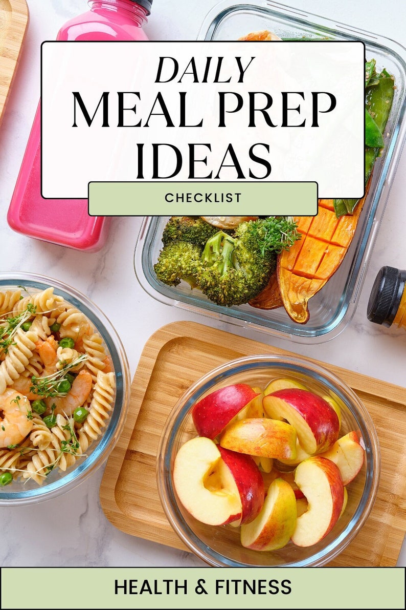 Daily Meal Prep Ideas Checklist: Health & Fitness - Etsy