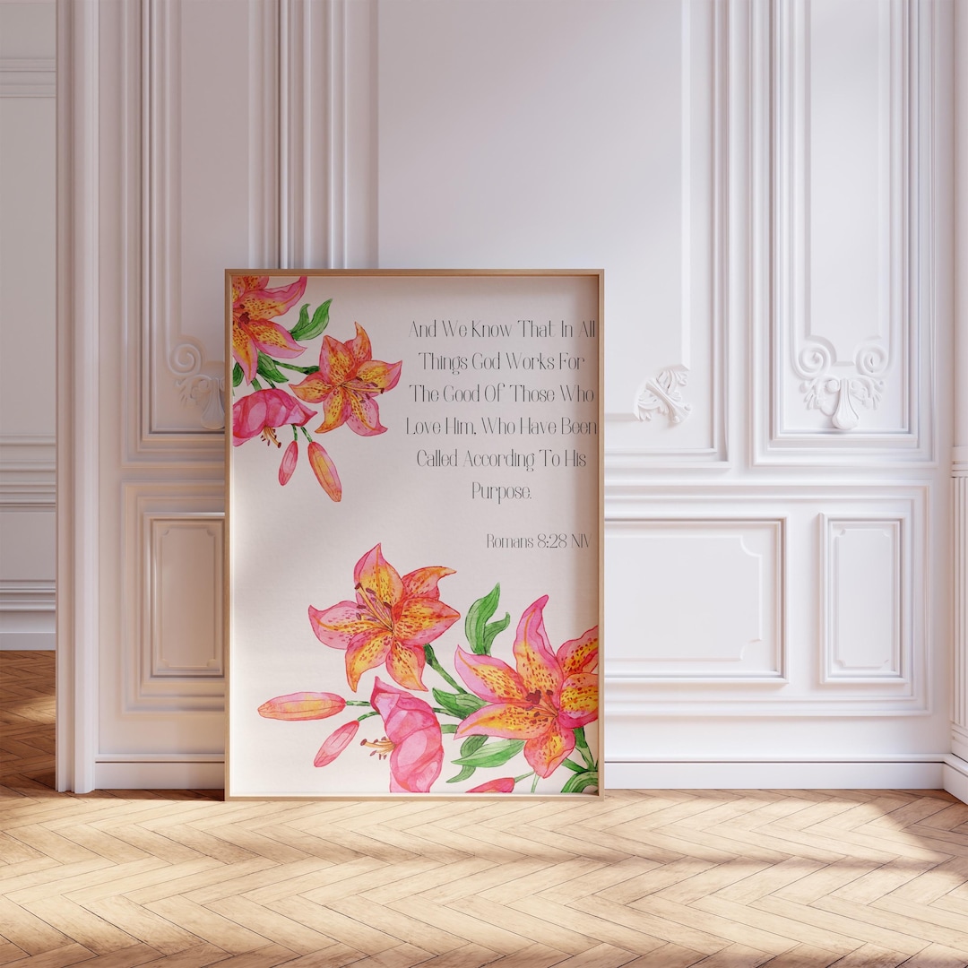 Lily Flower Wall Art Bible Verse Vibrant God Jesus Trendy - Etsy