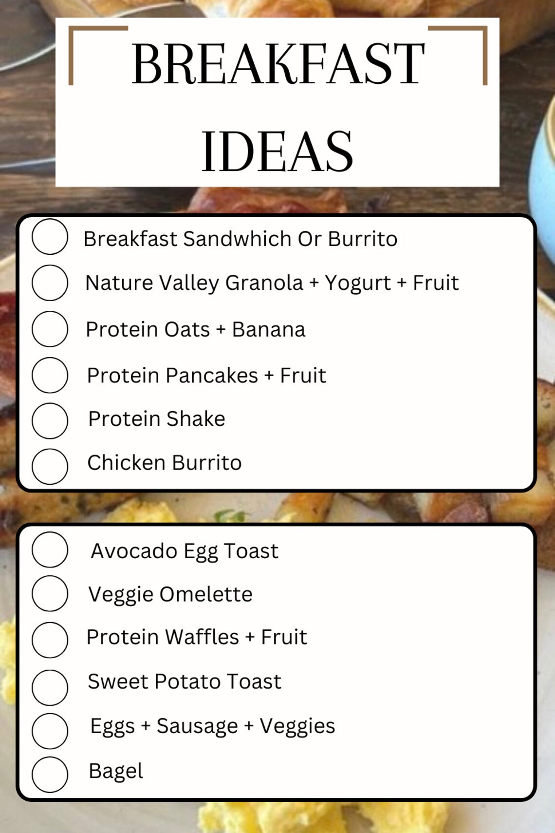 Daily Meal Prep Ideas Checklist: Health & Fitness - Etsy