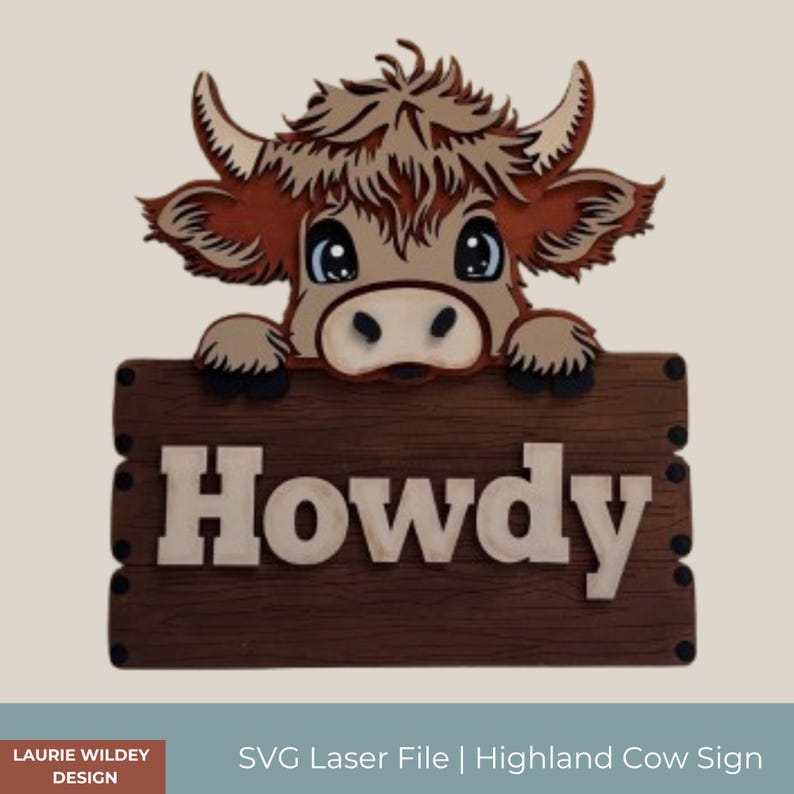 SVG | Highland Cow | Laser | Howdy | Sign - Etsy