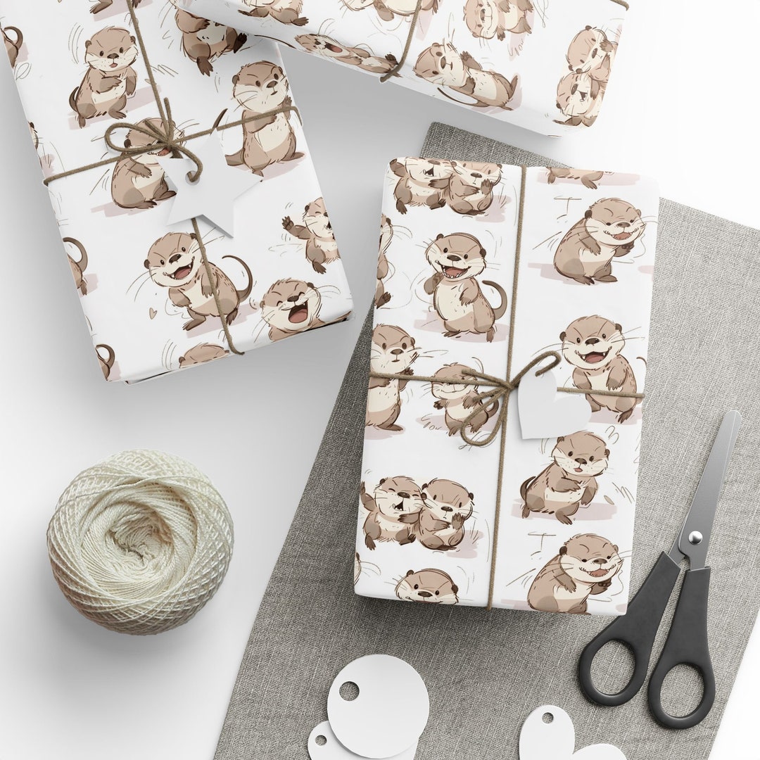 Wrapping Papers, Otter Gift Wrap, Otter Party, Otter Emotions Wrap ...