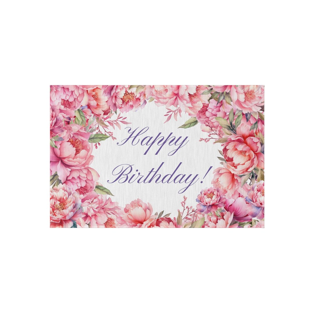 Happy Birthday Outdoor Rug - Etsy