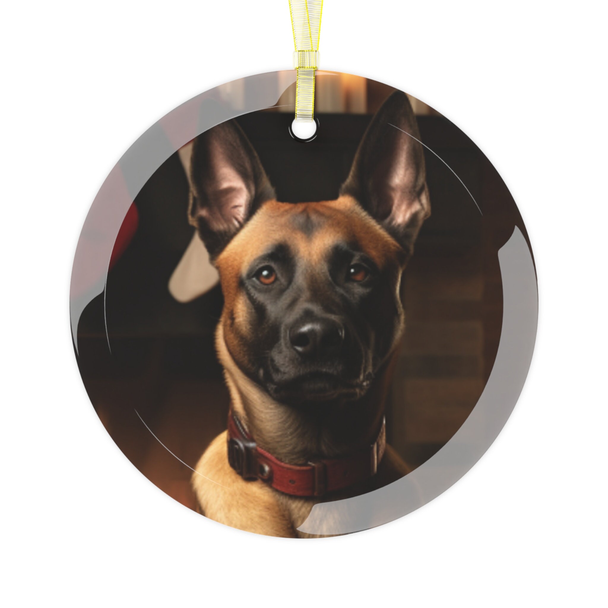 Glass Ornament, Belgian Malinois Glass Ornament, Gift for Belgian ...