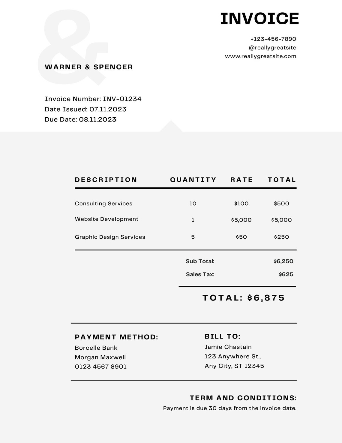 Customizable Digital Invoice Template - Etsy