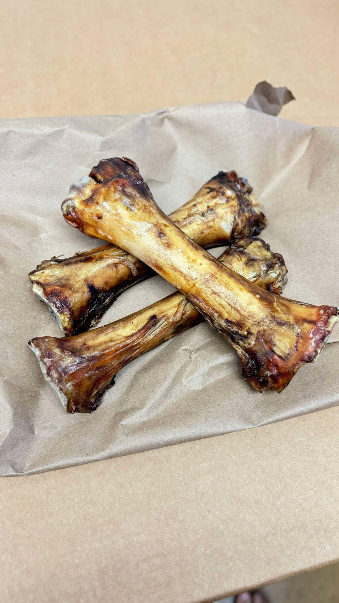 LARGE Beef Shin Bone for Dogs, 9-10" Long Dehydrated Femur, Natural ...