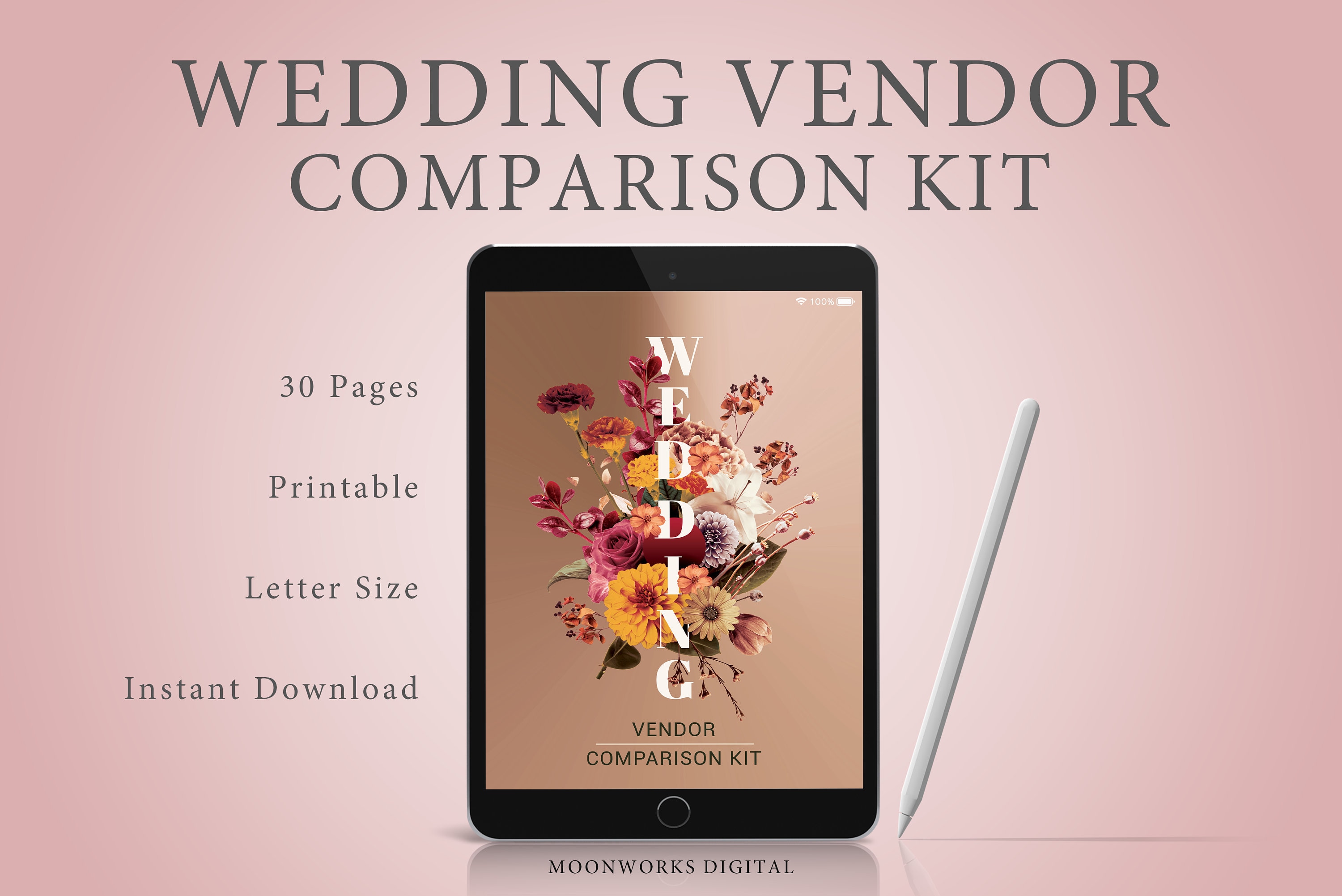 Wedding Vendor Printable Comparison Kit, Venue Planning Digital ...