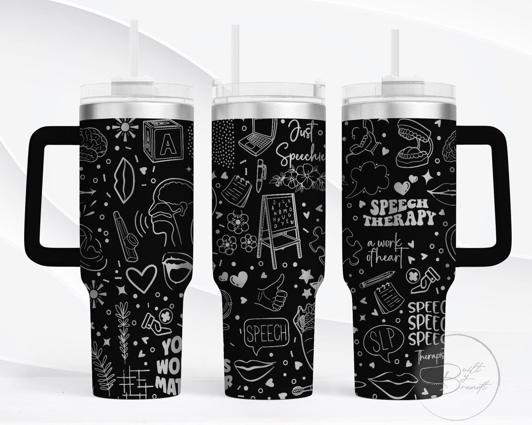 40oz Speech Therapy Tumbler With Lid and Straw, SLP Tumbler, Speech ...