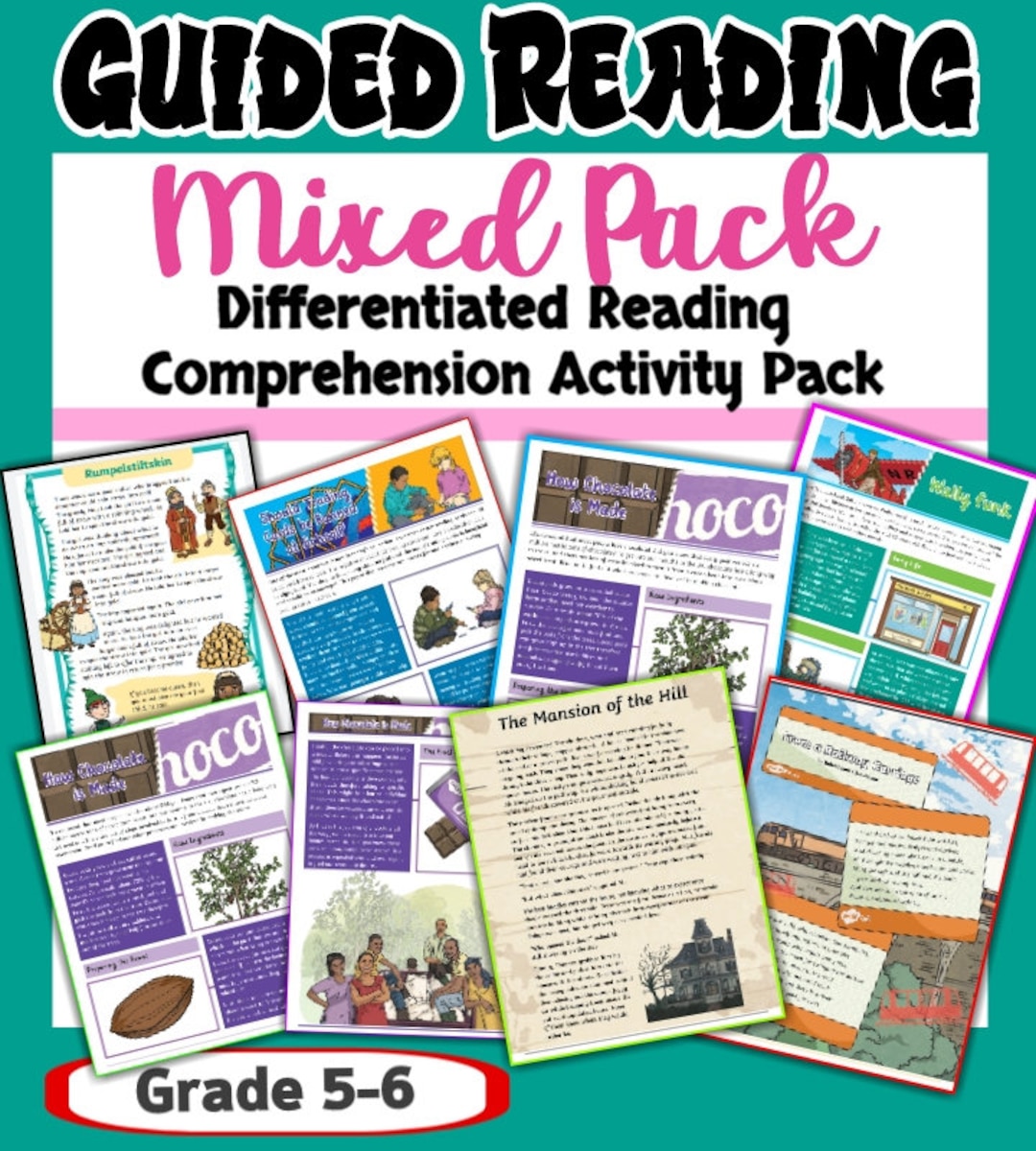 6th Grade Reading Comprehension Worksheets MAIN IDEA Classroom - Etsy