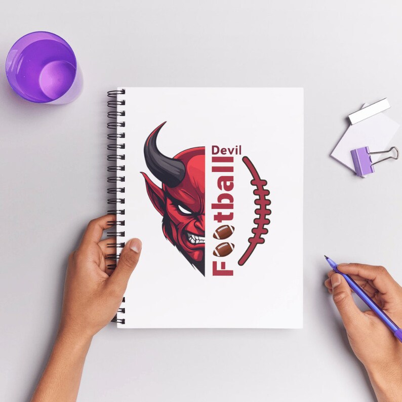 Red-devil Preppy Mascot Football SVG PNG Clipart for Cricut ...
