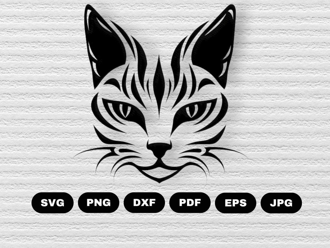 Printable Cute Cat Tribal Art Pet Transparent Clip Art,svg Cut File ...