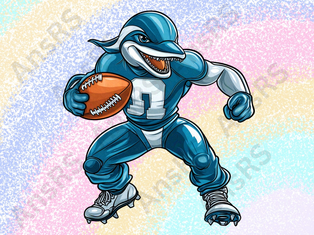 Printable Dolphin Football Preppy Mascot PNG,SVG Digital Design, Lions ...