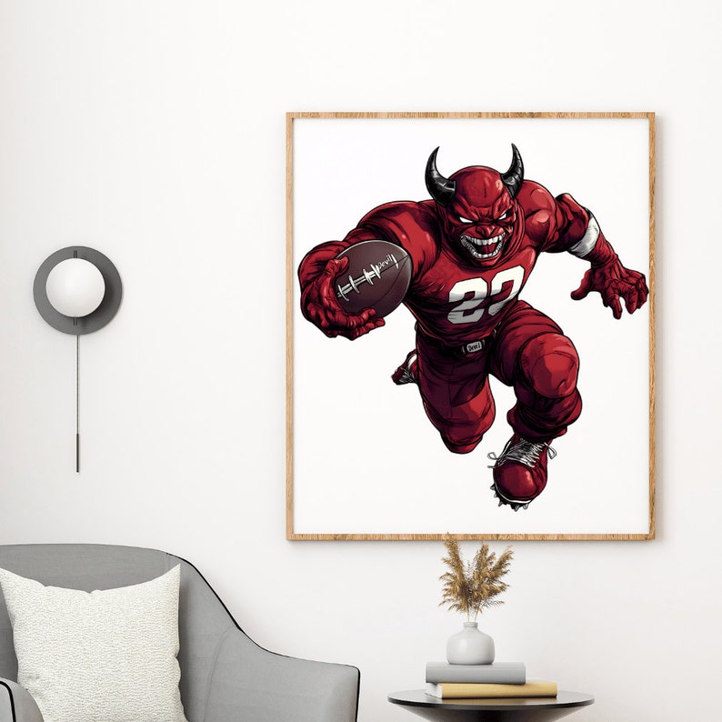 Red-devil Football SVG PNG Clipart Sports Mascot Digital Design Cricut ...