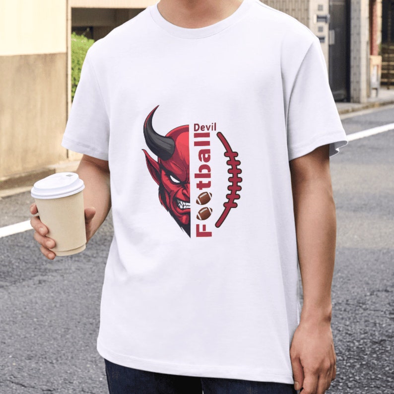 Red-devil Preppy Mascot Football SVG PNG Clipart for Cricut ...