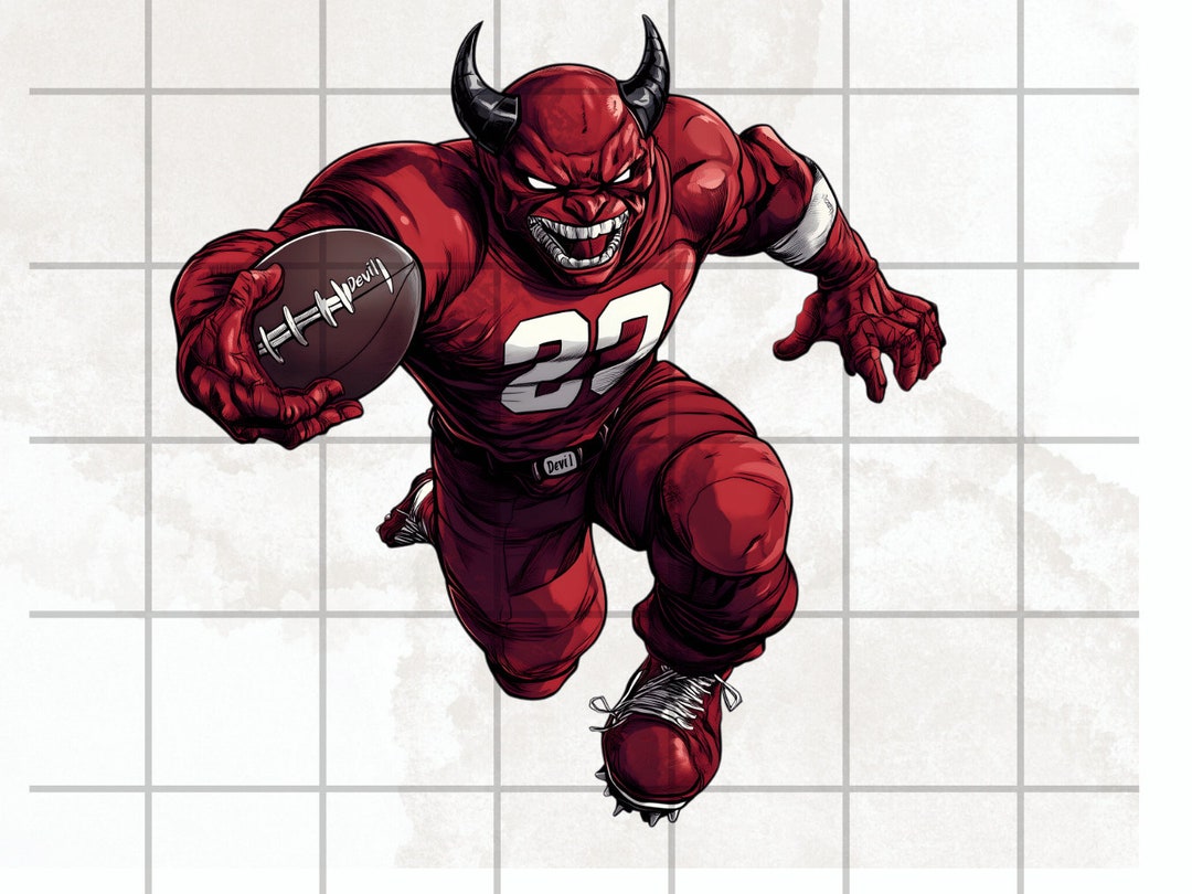 Red-devil Football SVG PNG Clipart Sports Mascot Digital Design Cricut ...