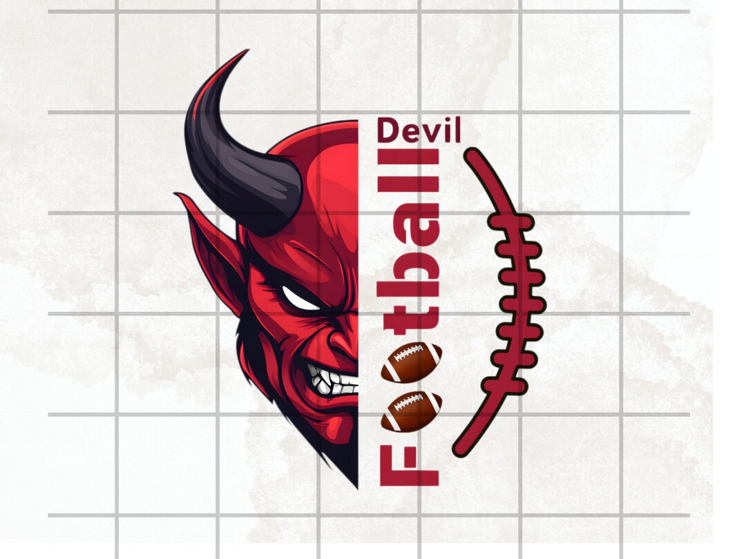 Red-devil Preppy Mascot Football SVG PNG Clipart for Cricut ...