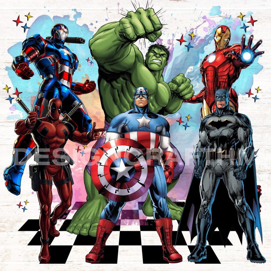 Printable Superhero Clip Art for Sublimation and DIY Projects, Heroic ...