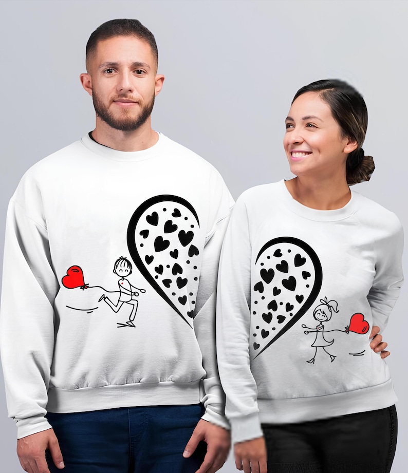 Matching Couple PNG Bundle, Couple Shirts Svg, Happy Valentine's Day ...