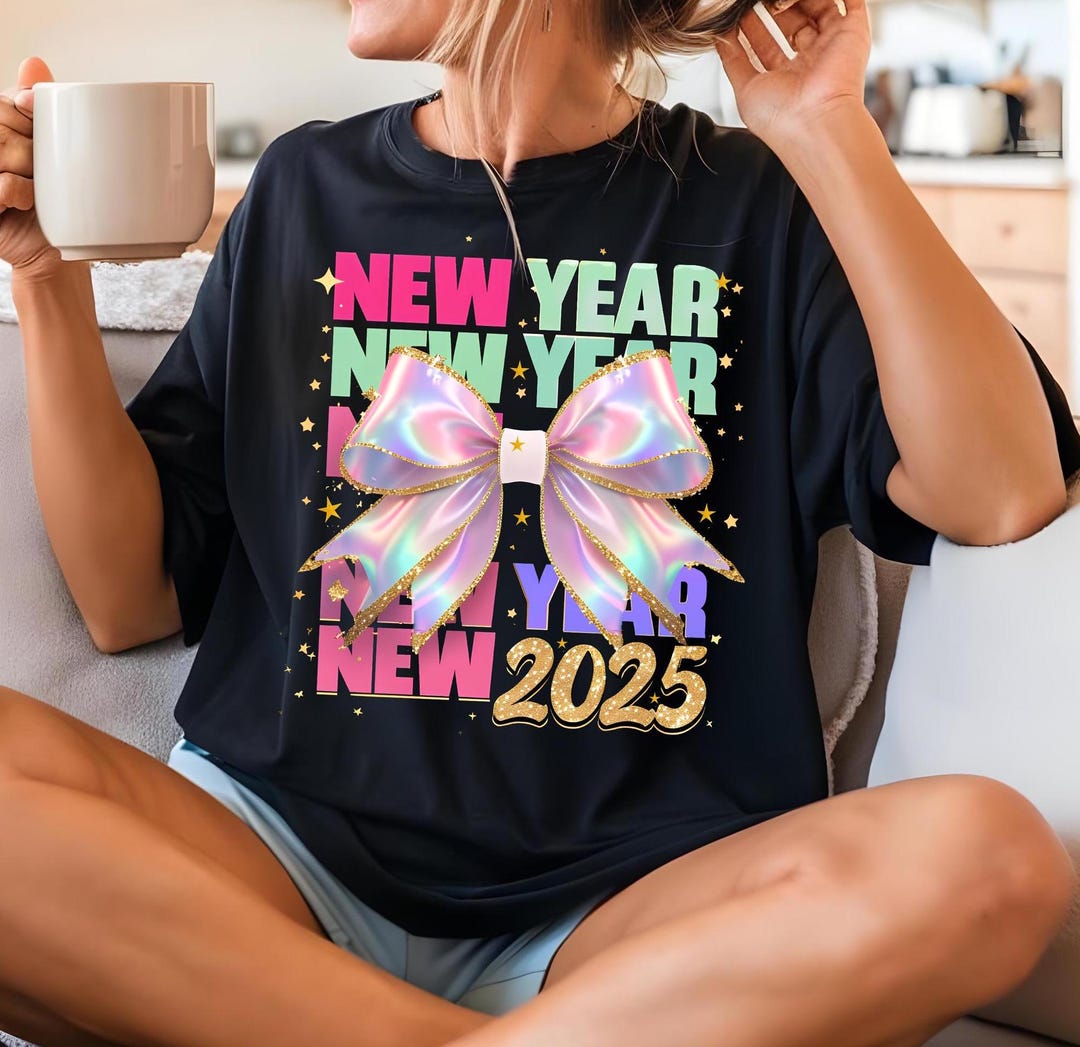 2025 PNG, Pink Coquette Bow Png, Retro New Years Svg, Gold Black ...