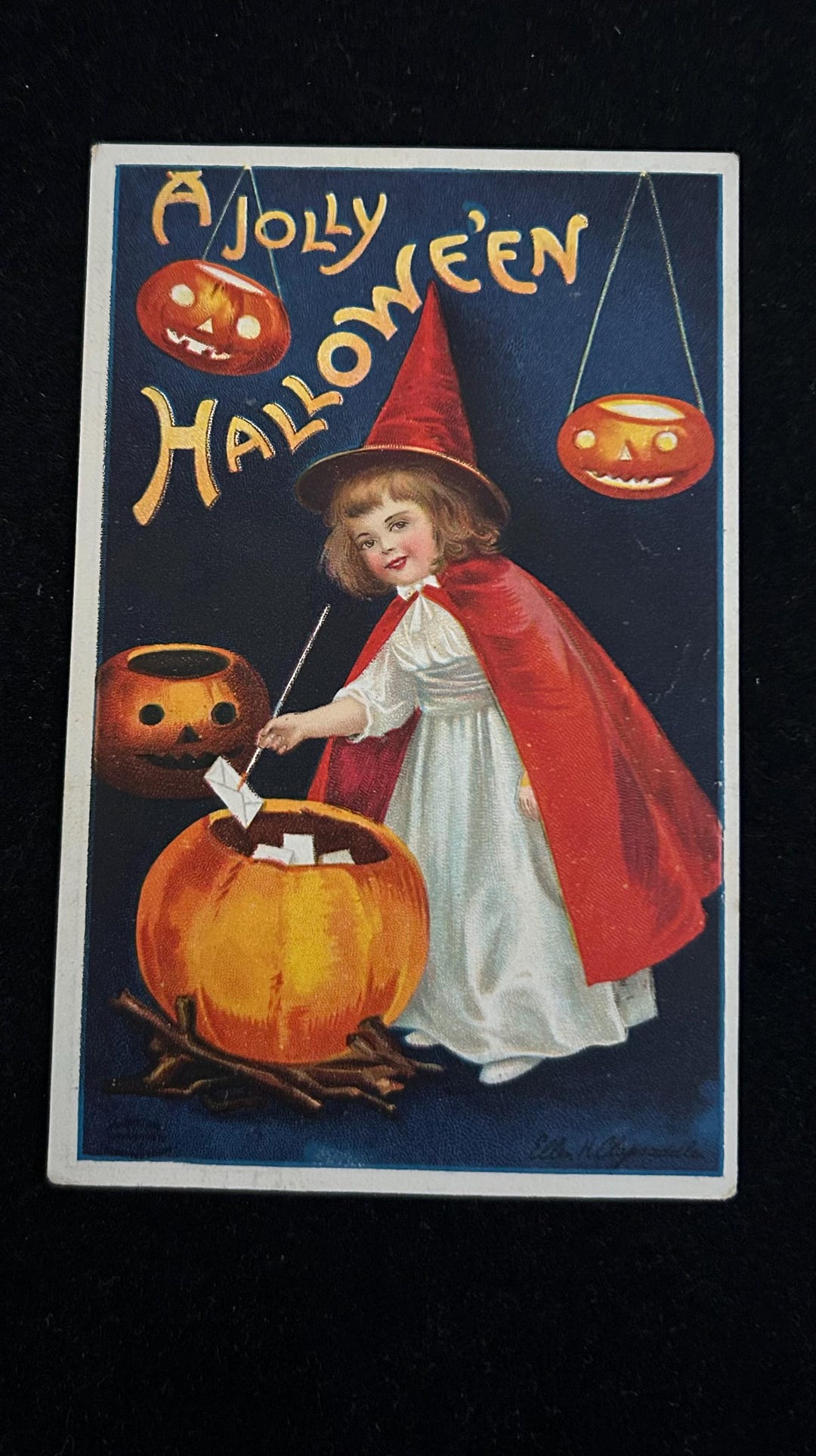 VGC Vintage Signed Clapsaddle Halloween Antique Embossed Postcard ...