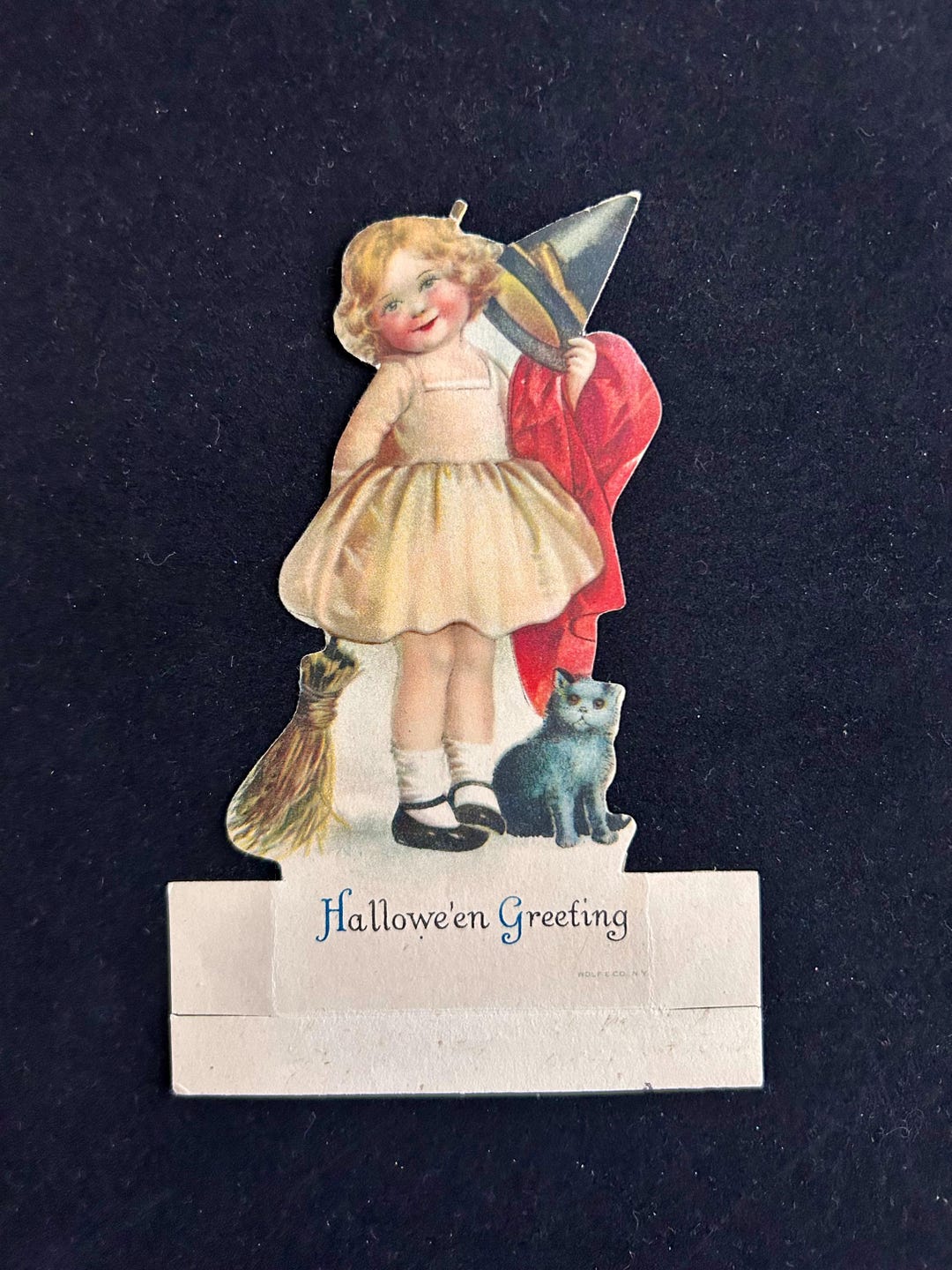 RARE EXC Die Cut Vintage Unsigned Clapsaddle 5 Inch Unused Halloween ...
