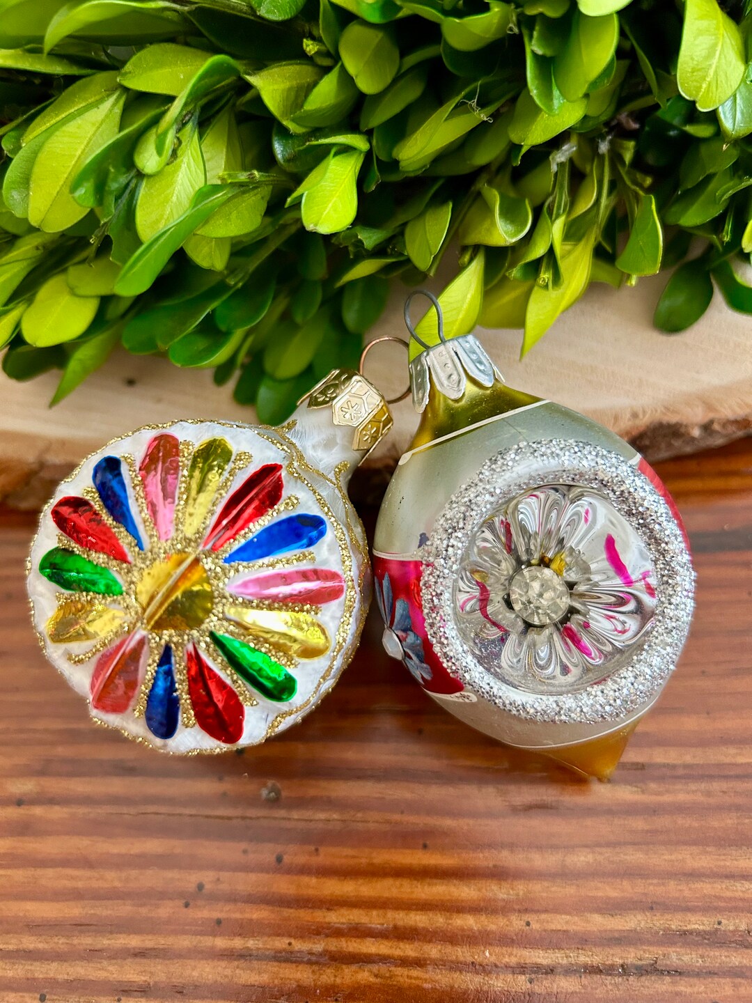 Beautiful Vintage Poland Hand Painted Christmas Tree Ornaments Teardrop ...