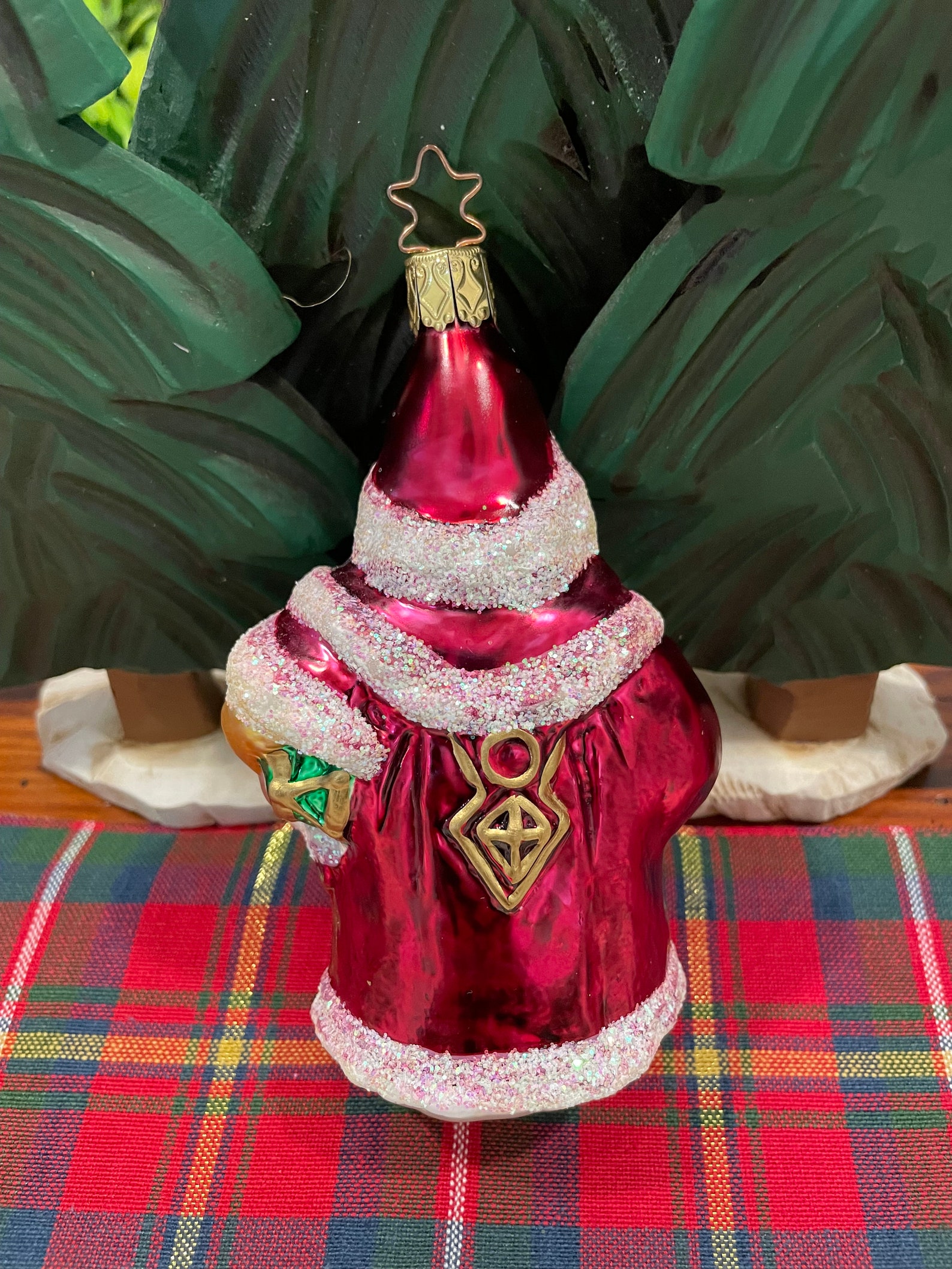 Vintage Old World Christmas Merck Family Glittered Santa W/ Drum ...