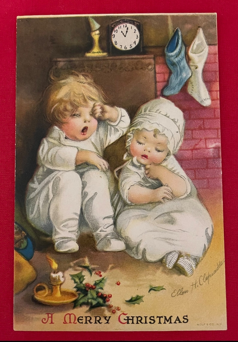 Vintage 1921 Ellen Clapsaddle Christmas Antique Postcard W/ - Etsy