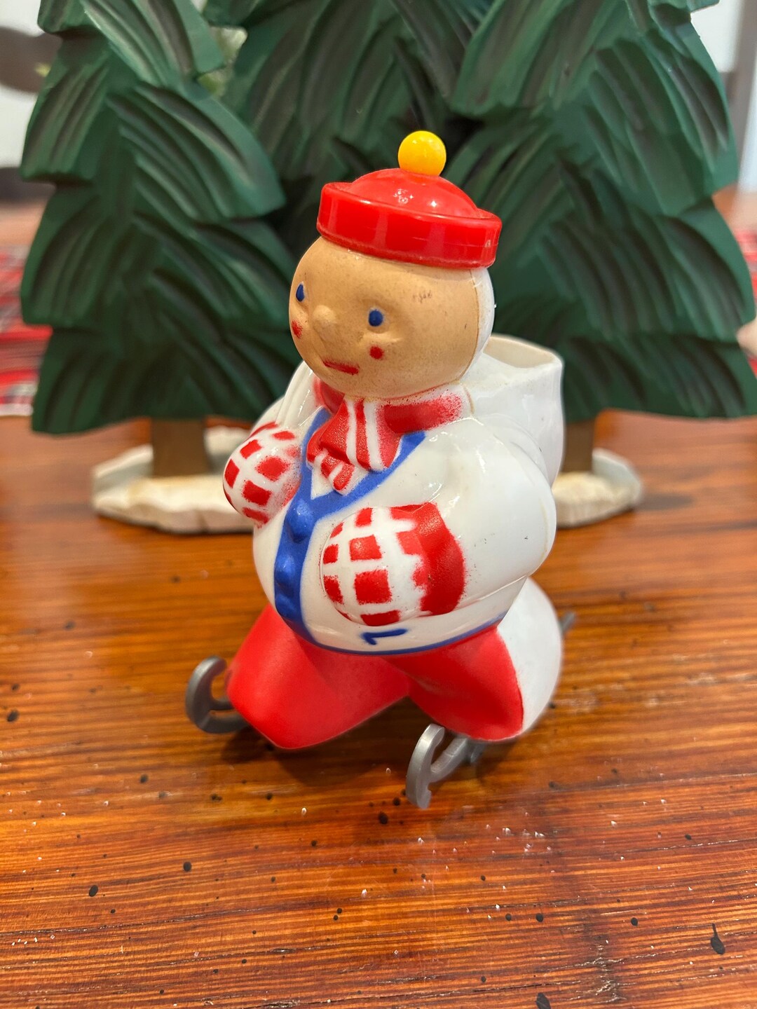 Vintage HTF 1950s Rosen Rosbro Plastic Christmas Jolly Skater Candy ...