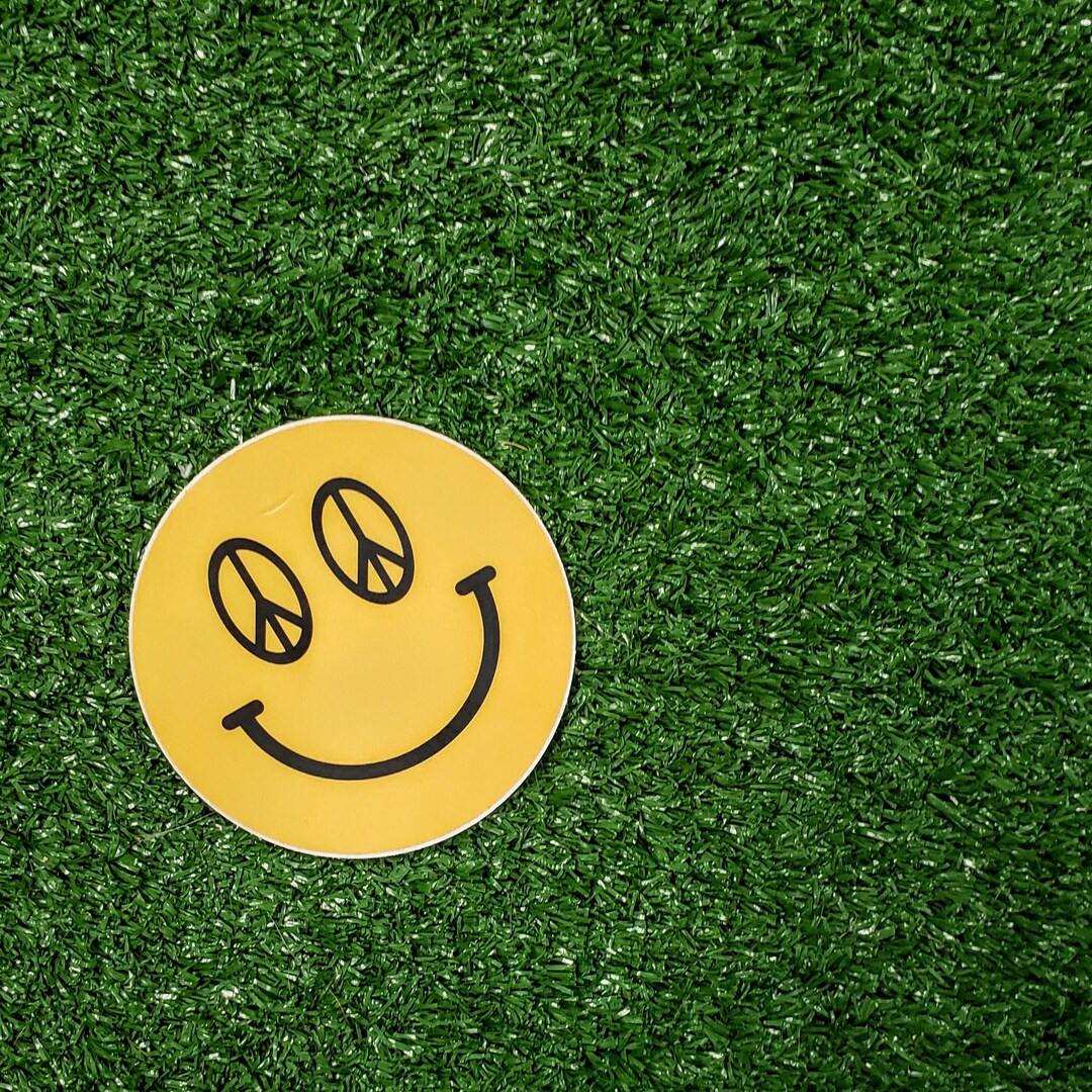 Peace Sign Smiley Face Vinyl Sticker - Etsy