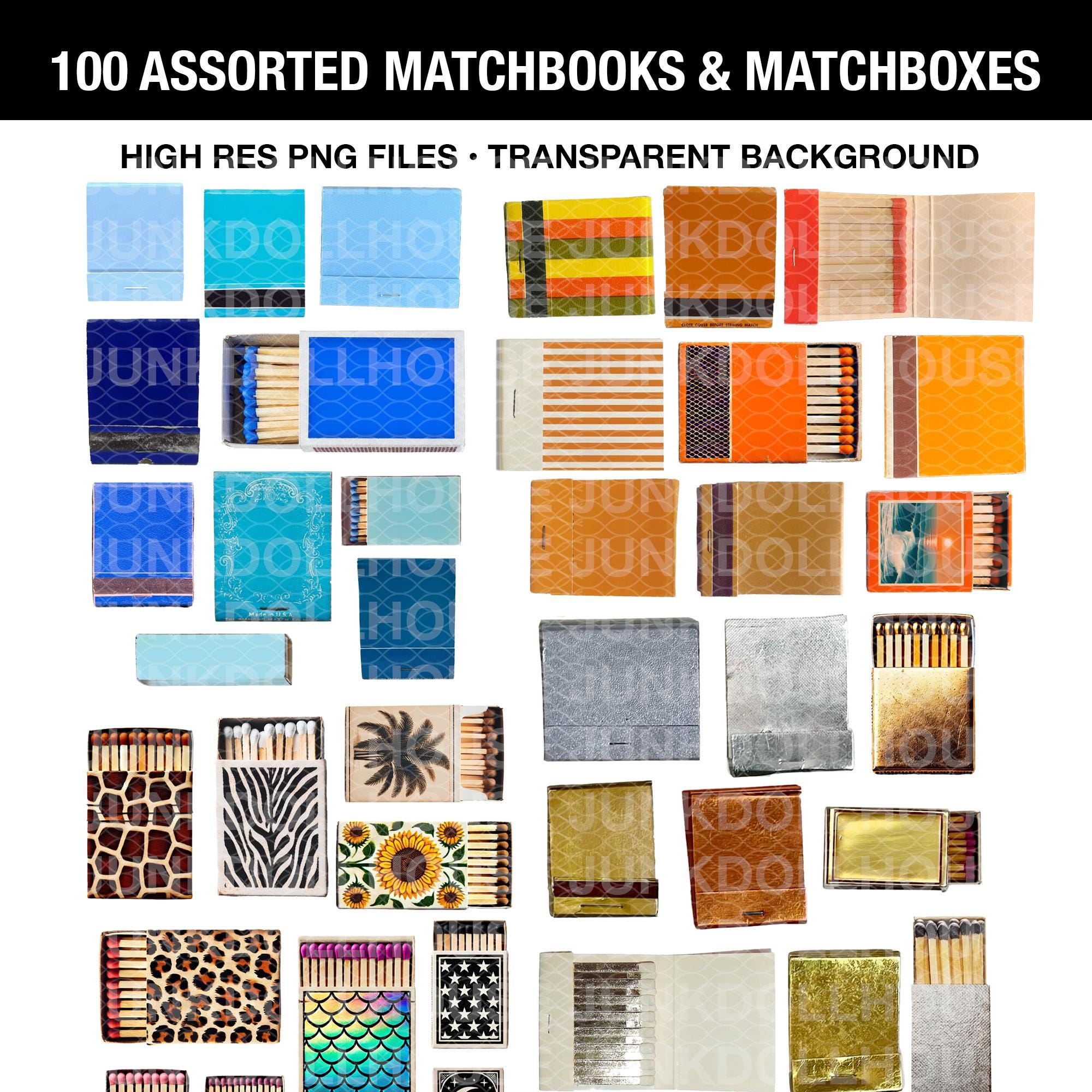 100 Blank Matchbook PNG Files: DIY Matchbox Template (digital Download ...