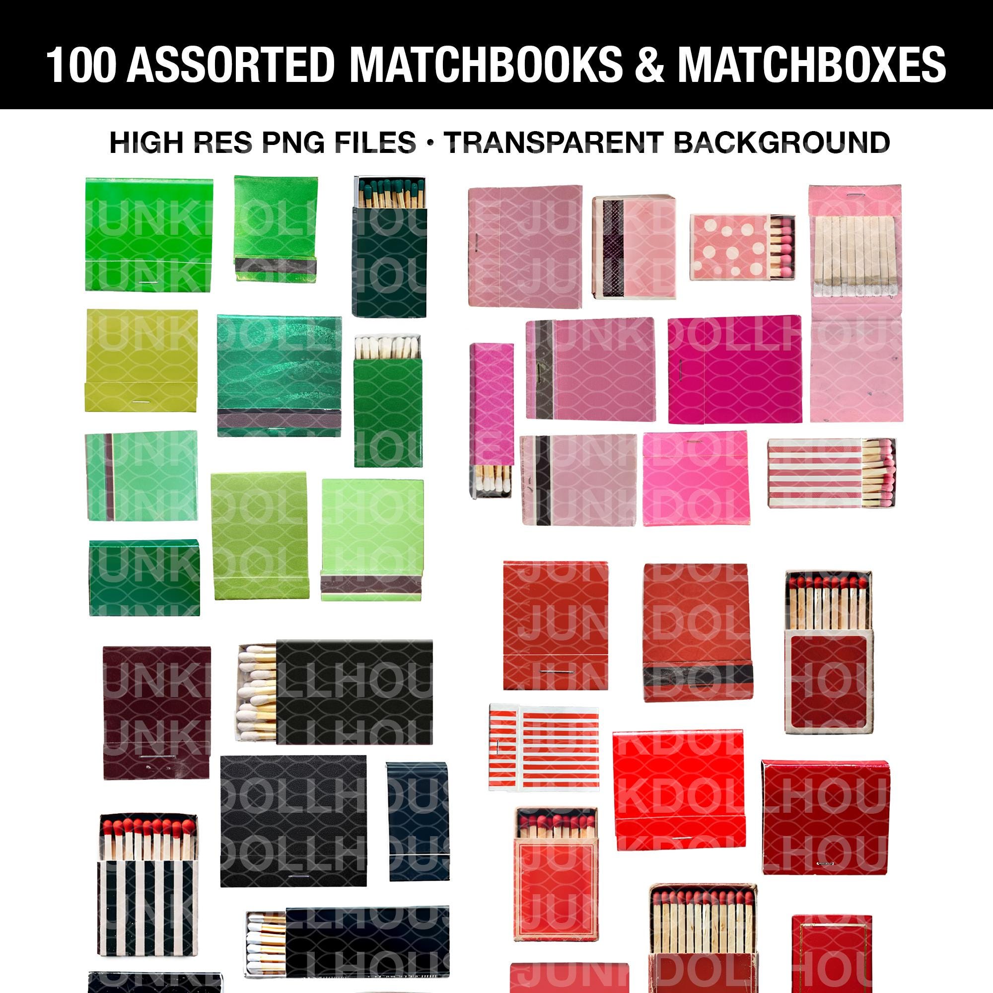 100 Blank Matchbook PNG Files: DIY Matchbox Template (digital Download ...