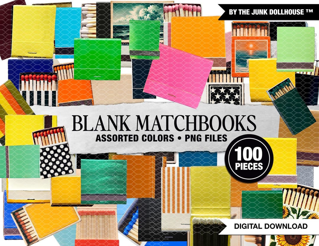 100 Piece Blank Matchbook PNG Files, Blank Matchbook Digital Download ...