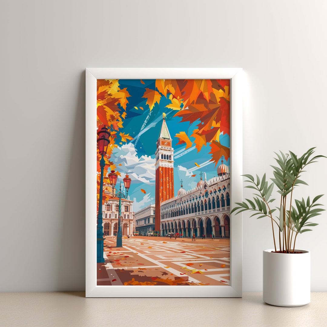 St Mark's Square Artwork Printable Digital Download Cozy Autumn ...