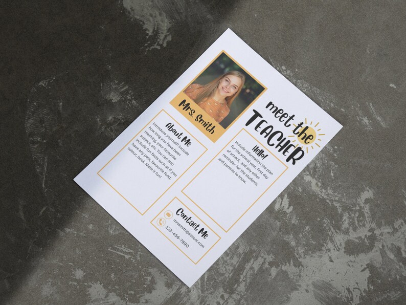 Meet the Teacher Template Classroom Decor Editable Printable - Etsy