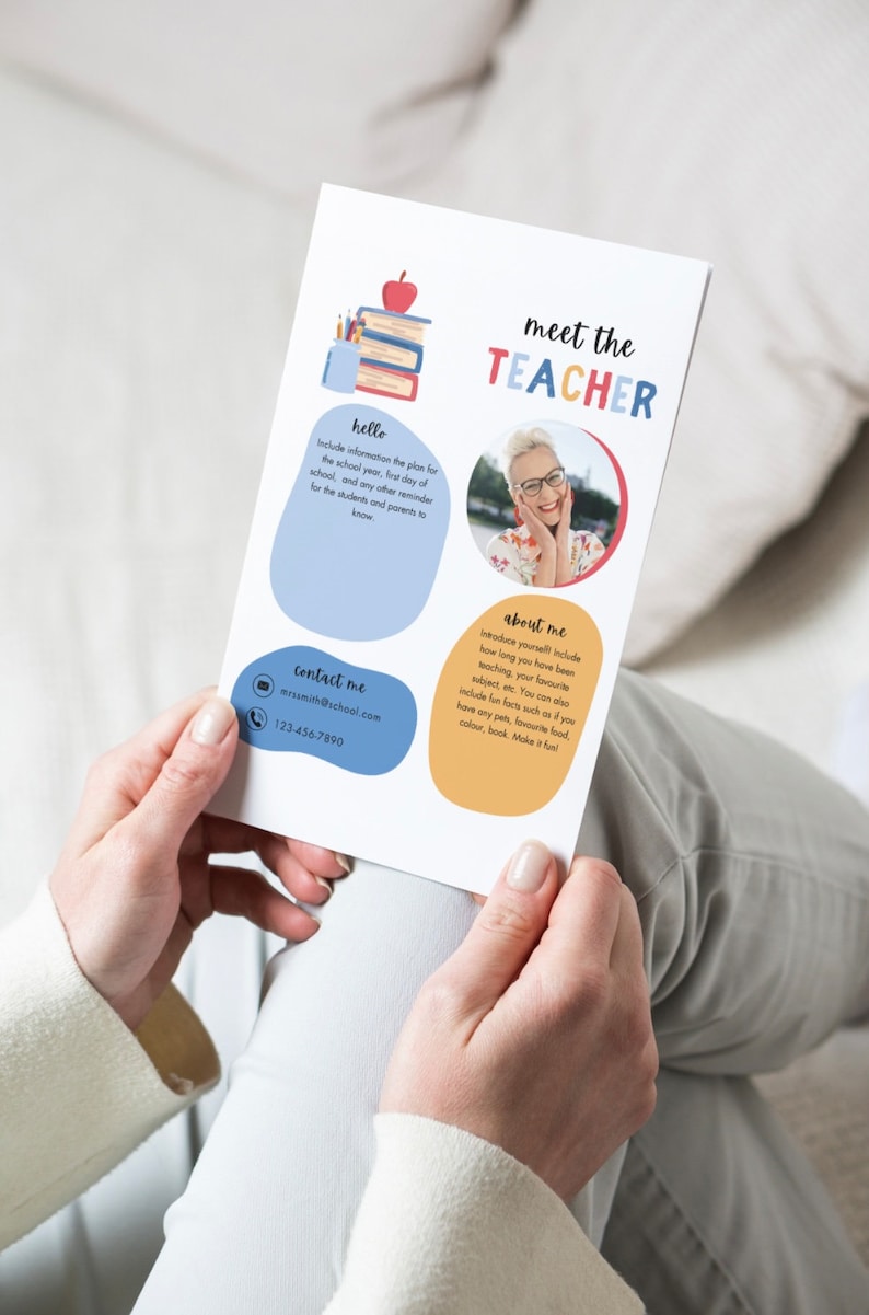 Plantilla de Conozca a la Maestra, Decoración del Aula Arcoíris, Hoja ...