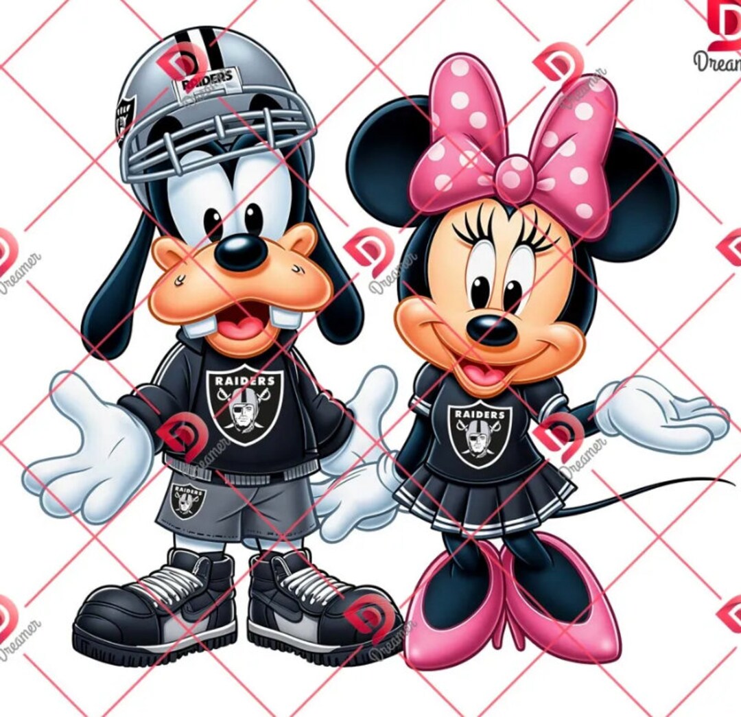 Minnie and Goofy Raiders PNG, Las Vegas Raider NFL Football PNG - Etsy